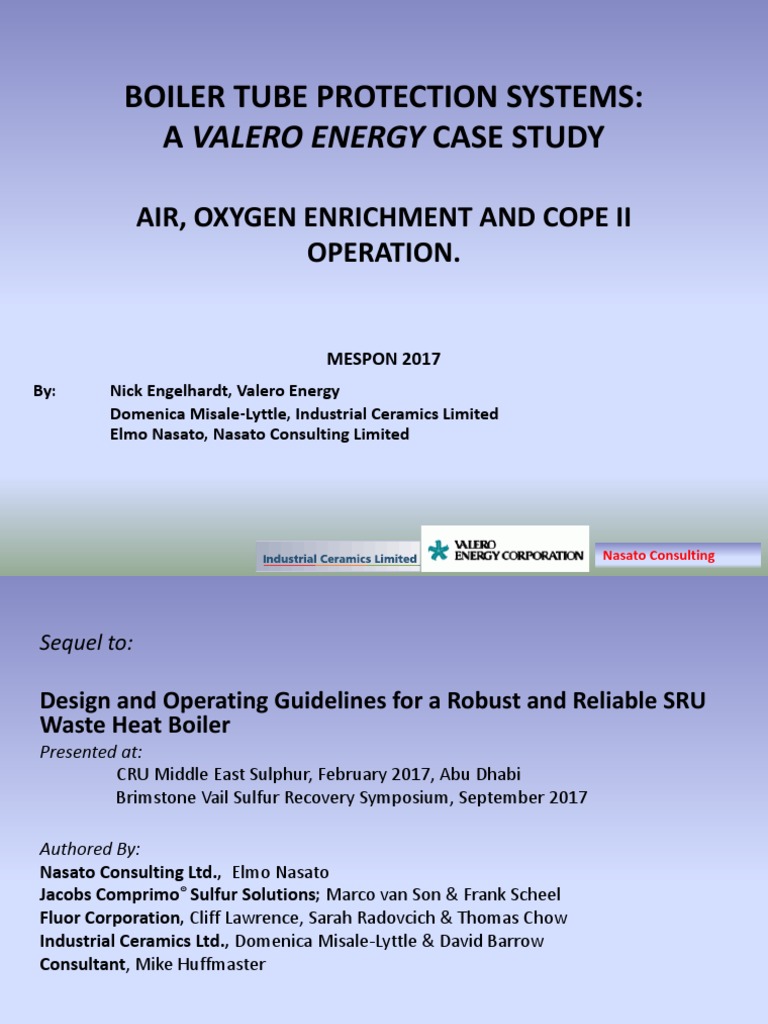 Boiler Tube Protection Systems A VALERO Energy Case Study | PDF ...