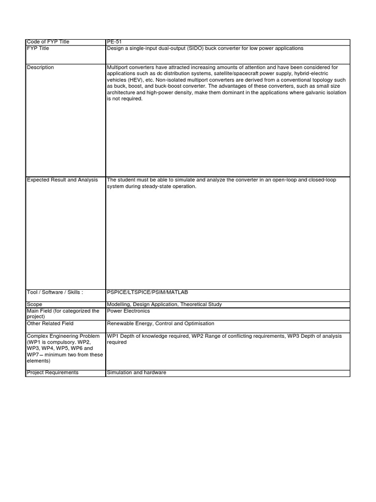 Design A Single-Input Dual-Output (SIDO) Buck Converter For Low Power ...