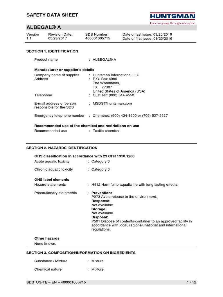 Ficha Técnica Albegal A | PDF | Toxicity | Personal Protective Equipment