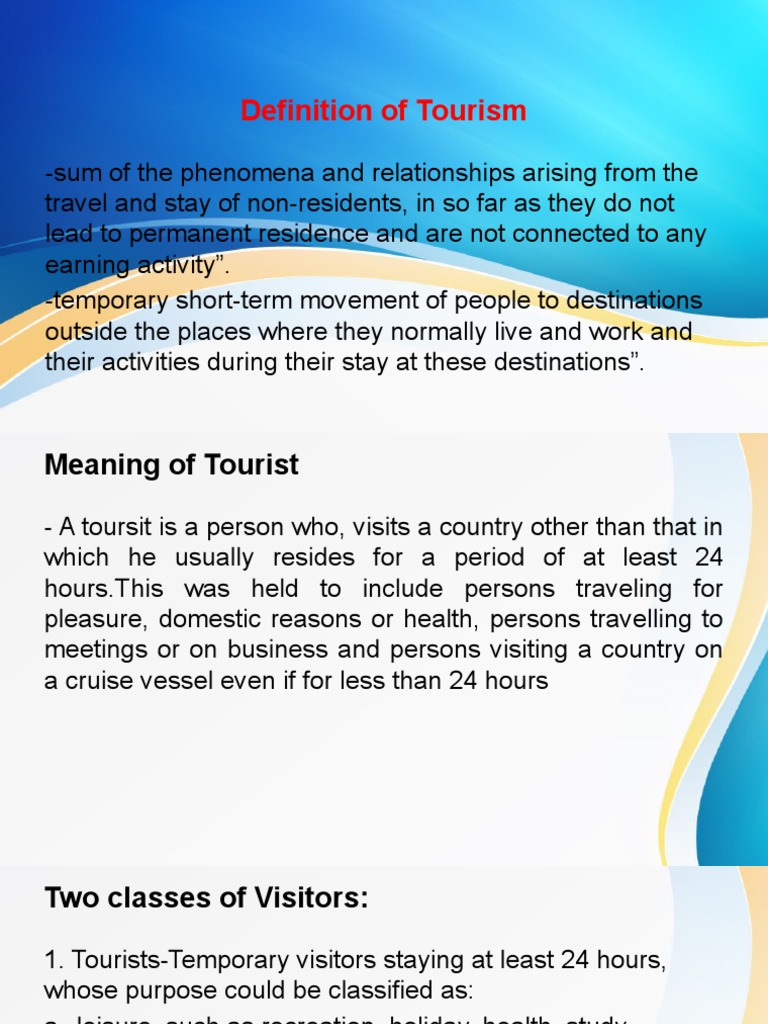The Meaning and Importance of Tourism | PDF | Tourism | Service Industries