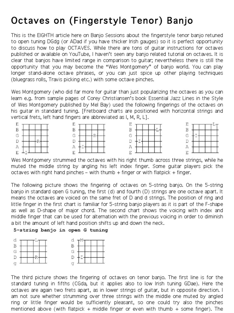Octaves On (Fingerstyle Tenor) Banjo | PDF | Guitars | Scale (Music)
