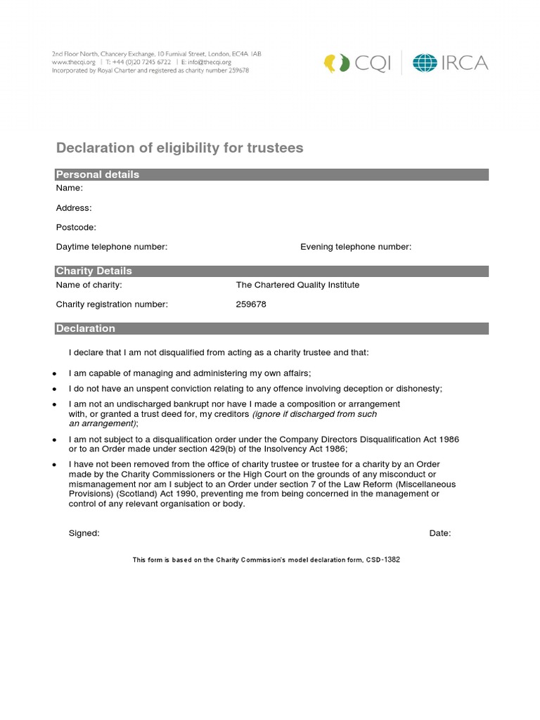 Declaration of Eligibility | PDF