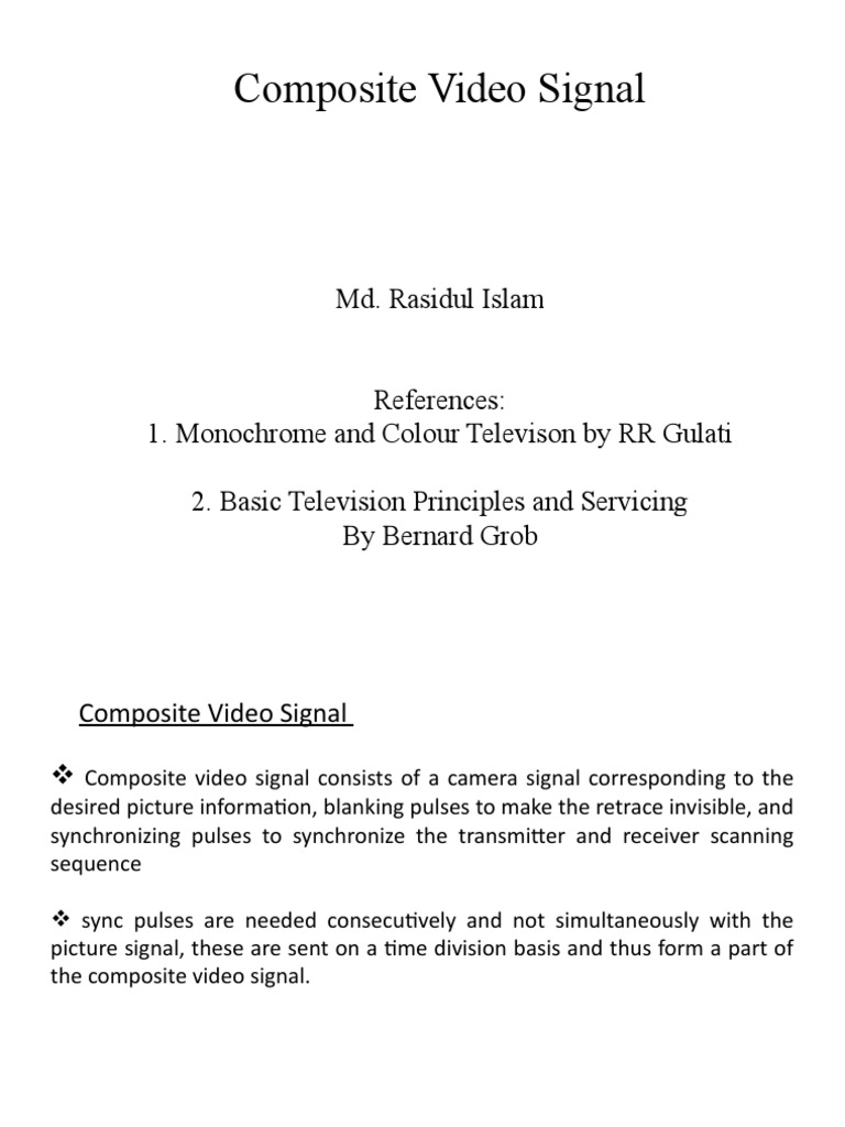 Composite Video Signal Overview | PDF