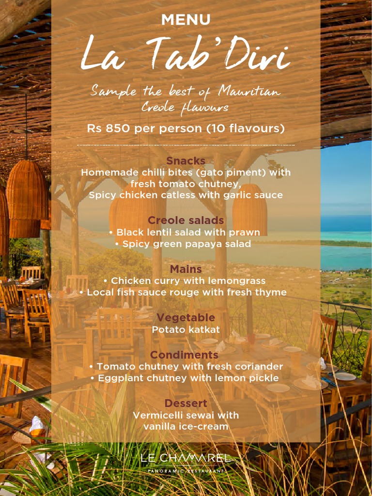 Le Chamarel Restaurant 2020 PDF | PDF | Chutney | Curry