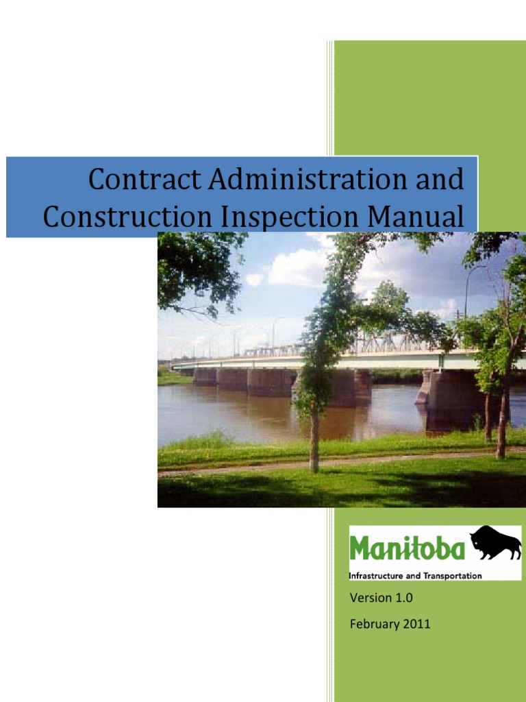 Contract Administration And Construction Inspection Manual Pdf Deep