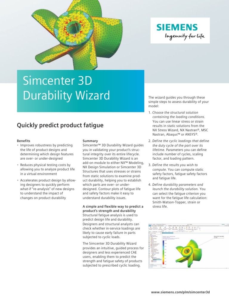 Siemens PLM Simcenter 3D Durability Wizard Fs 21335 A5 PDF | PDF ...