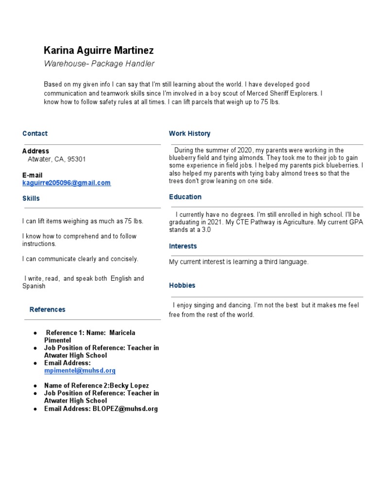 Resume - Karina Aguirre 1 | PDF