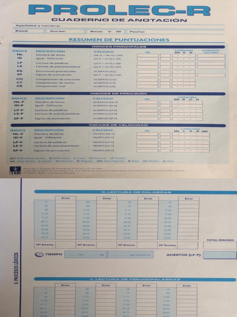 Prolec-R Hoja Anotación PDF | PDF