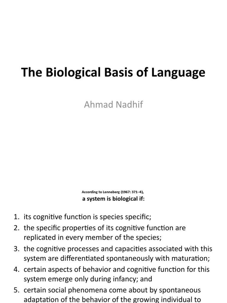 The Biological Basis of Language | PDF | Language Acquisition | Phonology