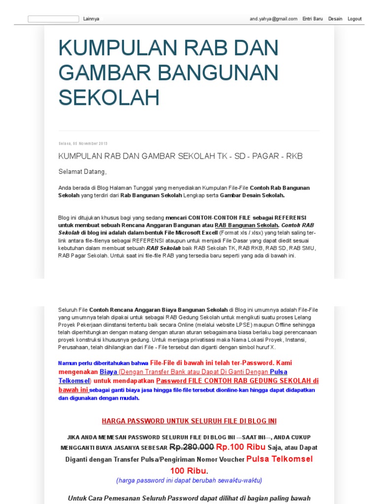 Kumpulan Rab Dan Gambar Bangunan Sekolah | PDF