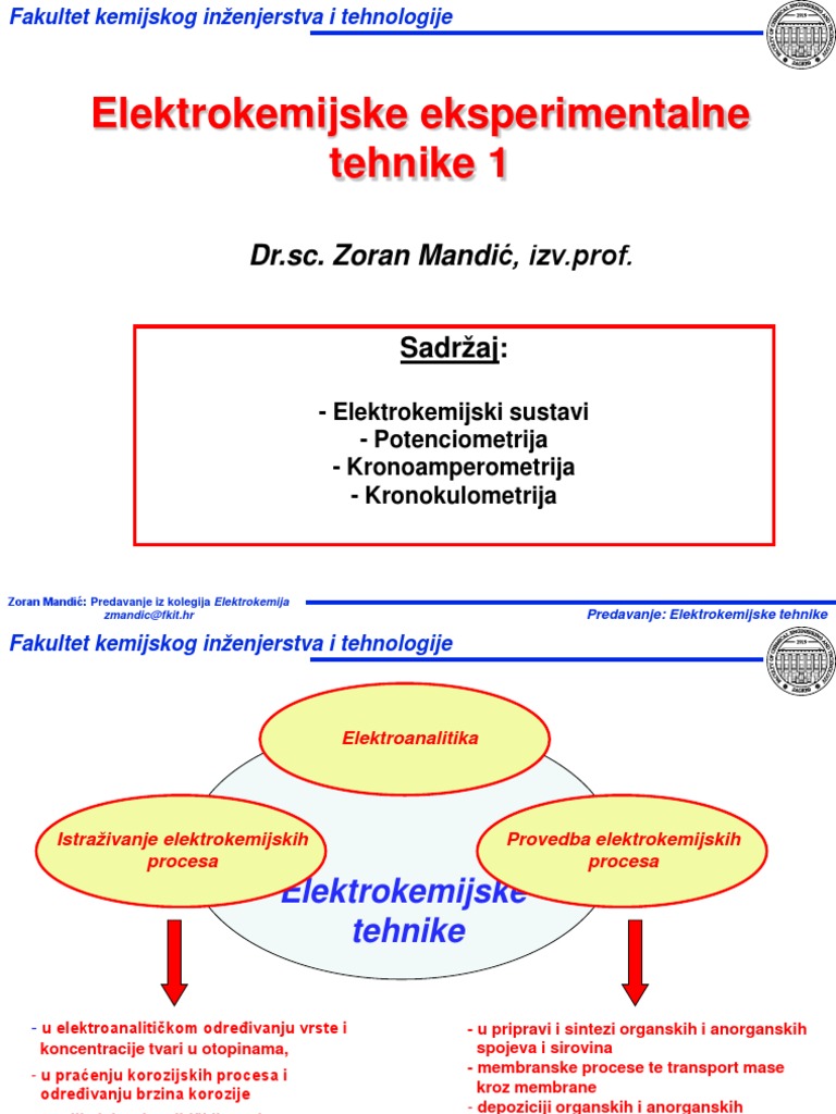 Elektrokemija - Elektrokemijske Tehnike 1 PDF | PDF