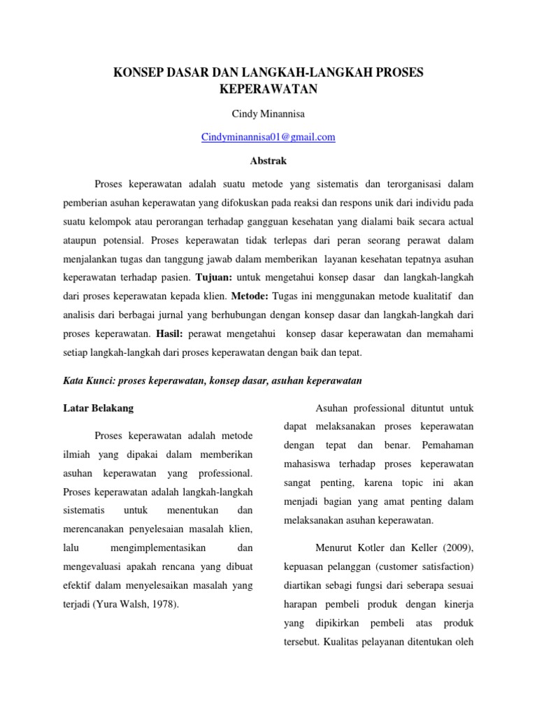 Konsep Dasar Dan Langkah-Langkah Proses Keperawatan | PDF | Karier & Perkembangan