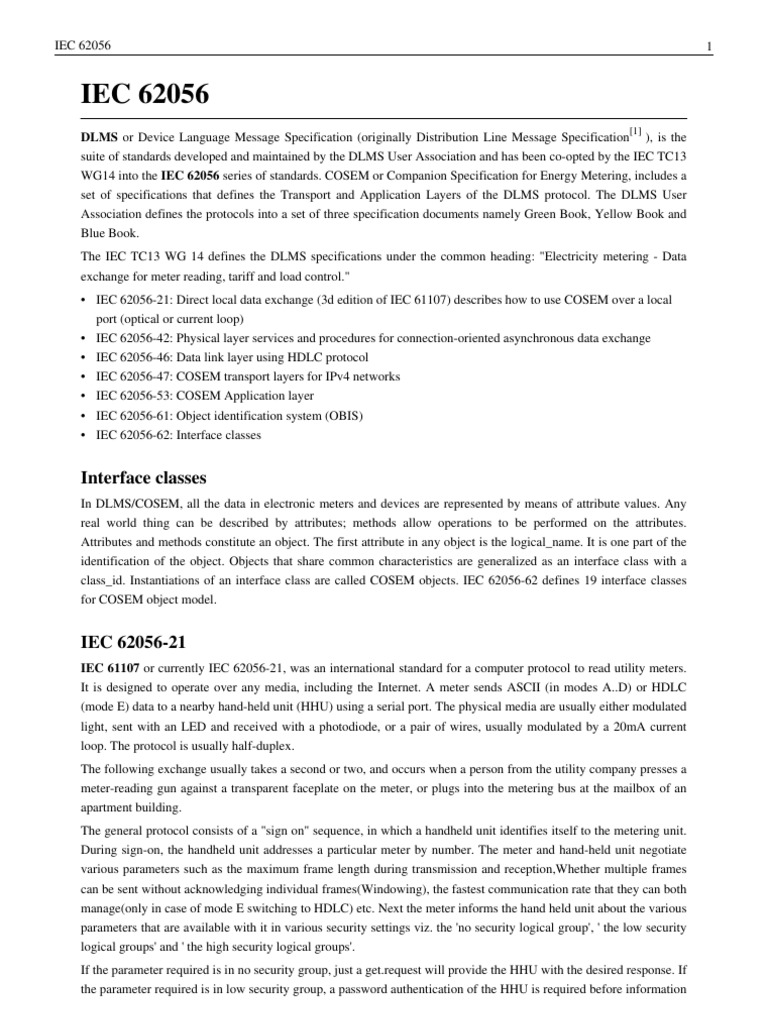 An Overview of IEC 62056 Standards for Device Language Message ...