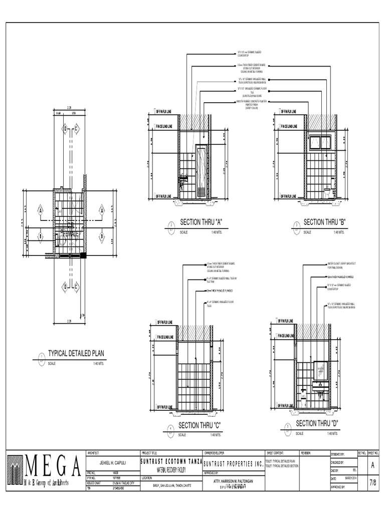Section Thru "A" Section Thru "B": C.R. Female | PDF | Tile | Materials
