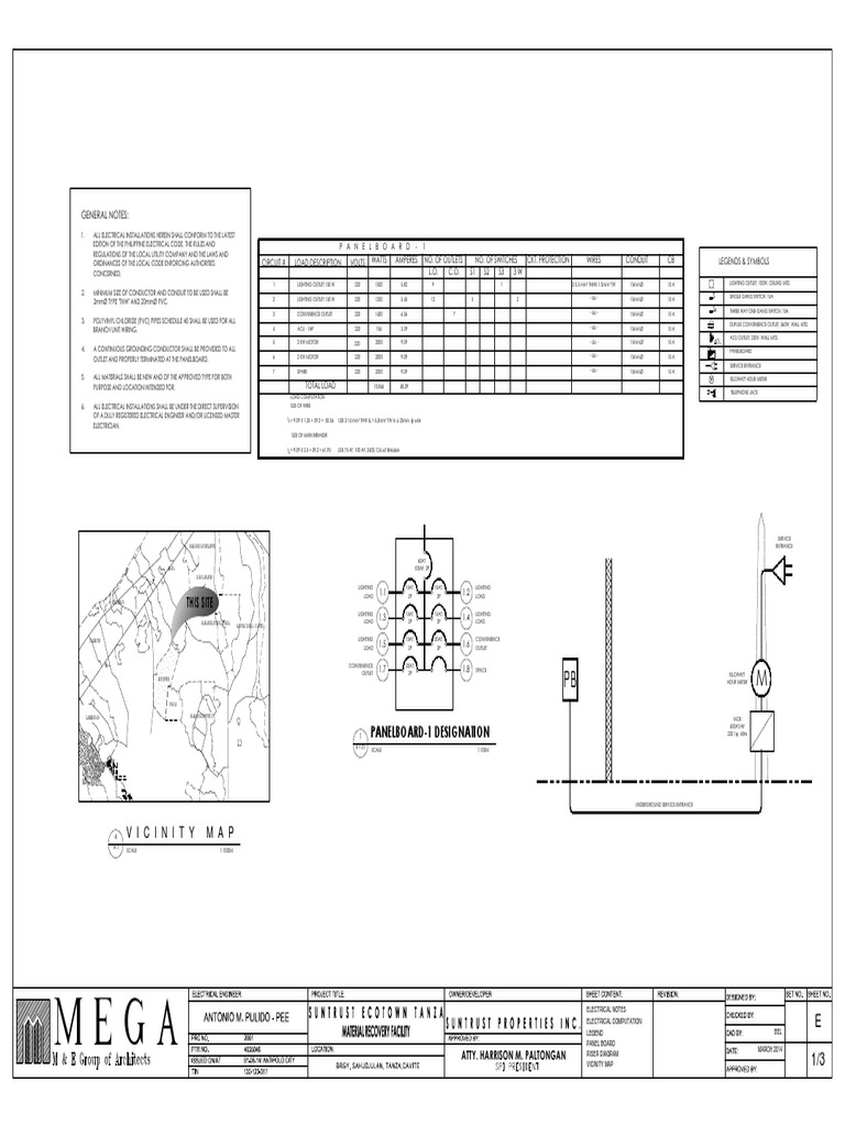 Vicinity Map: Panelboard-1 Designation | PDF | Electrical Wiring ...
