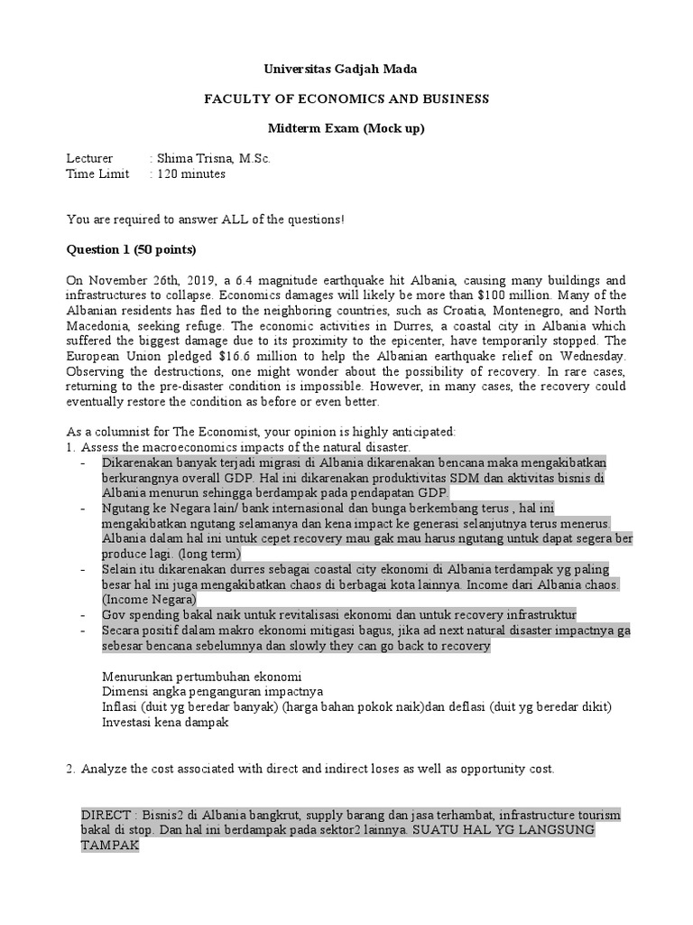 Contoh Uts PIE | PDF | Opec | Supply (Economics)