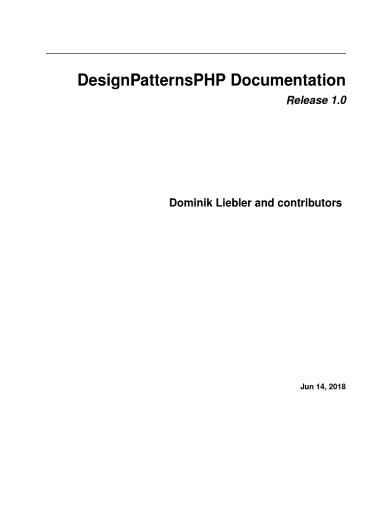 Designpatternsphp Documentation: Release 1.0 | PDF | Class (Computer ...