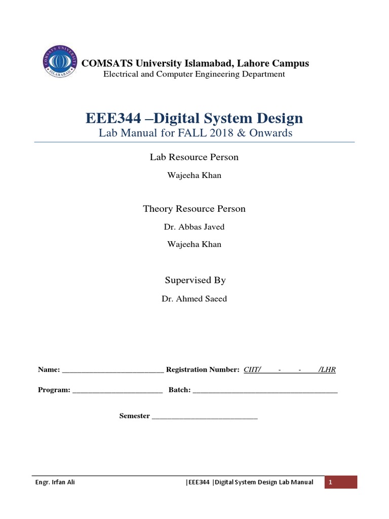 Obe Based Dsd Lab Manual Updated1 Pdf Pdf Control Flow Vhdl 