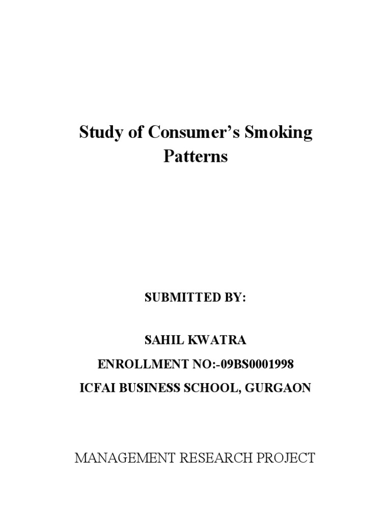 Consumer Smoking Patterns Study | PDF | Tobacco Smoking | Addiction