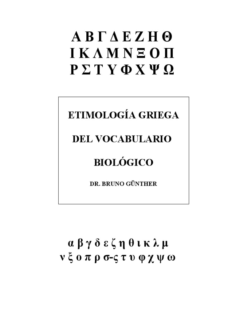 Etimologia Griega Del Vocabulario Biológico | PDF | Consonante | Grecia