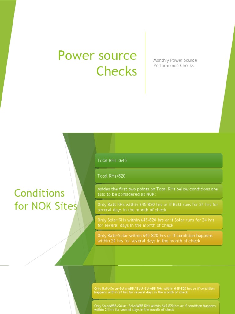 Power Source Checks | PDF | Energy And The Environment | Energy Technology