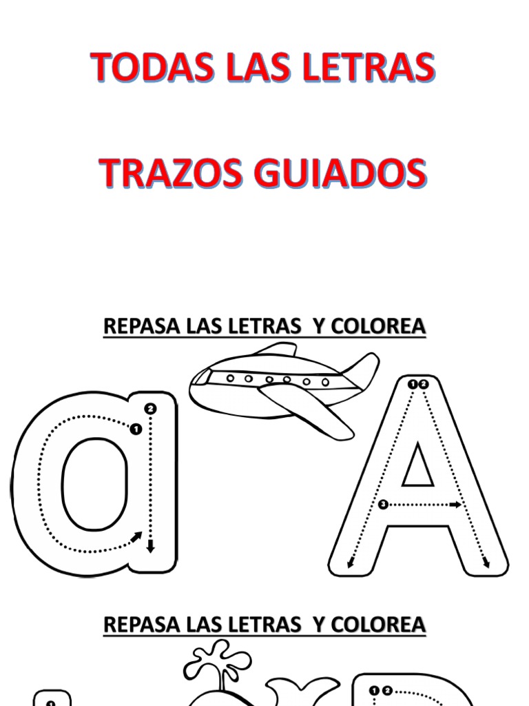 Traza y Colorea Trabajamos Todo El Abecedario PDF | PDF | Estudios de ...