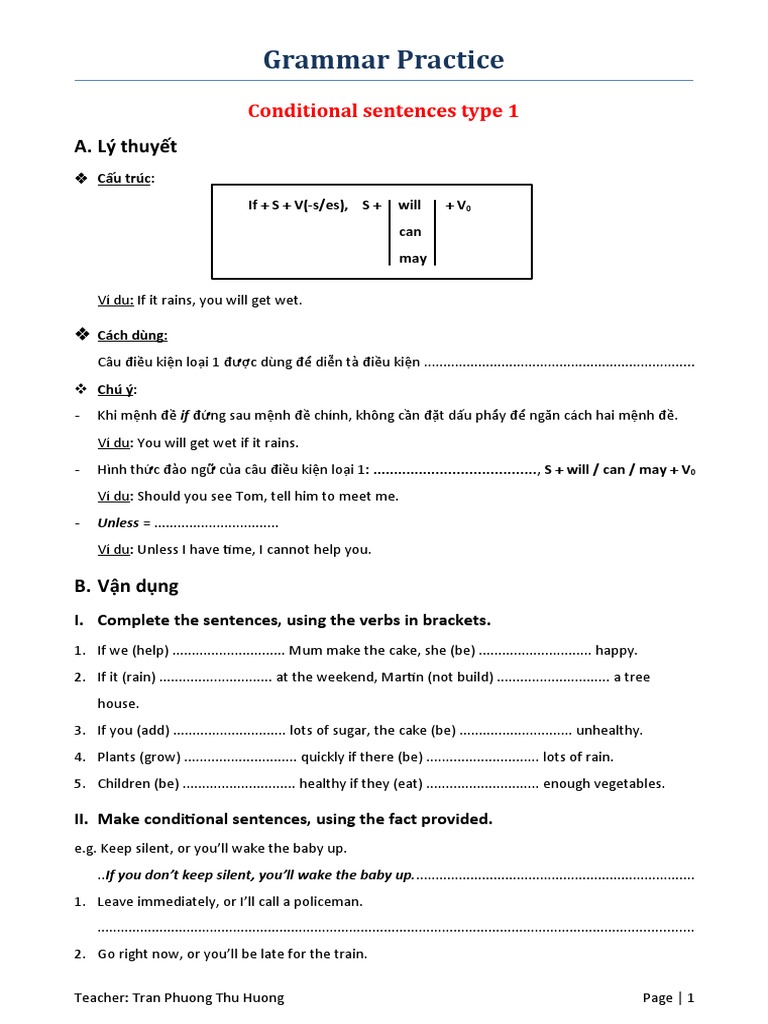 Grammar Practice Conditional Sentences | PDF | Linguistics | Language Mechanics