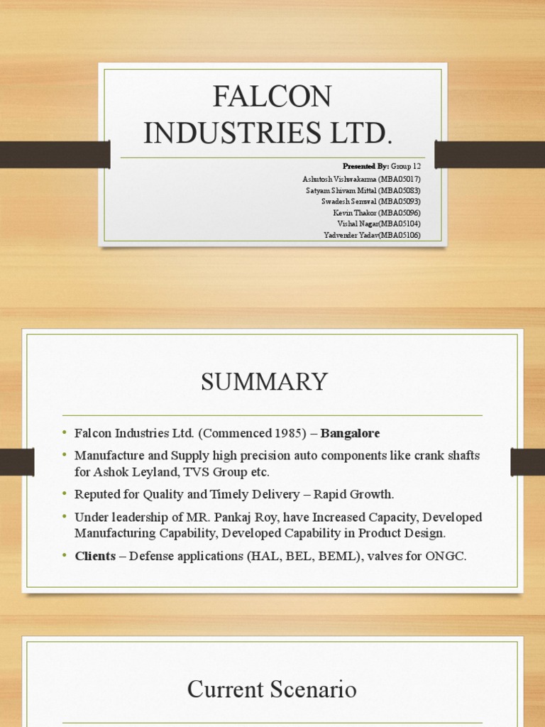 Group12 - Falcon Industries LTD - 1 | PDF | Outsourcing | Supply Chain