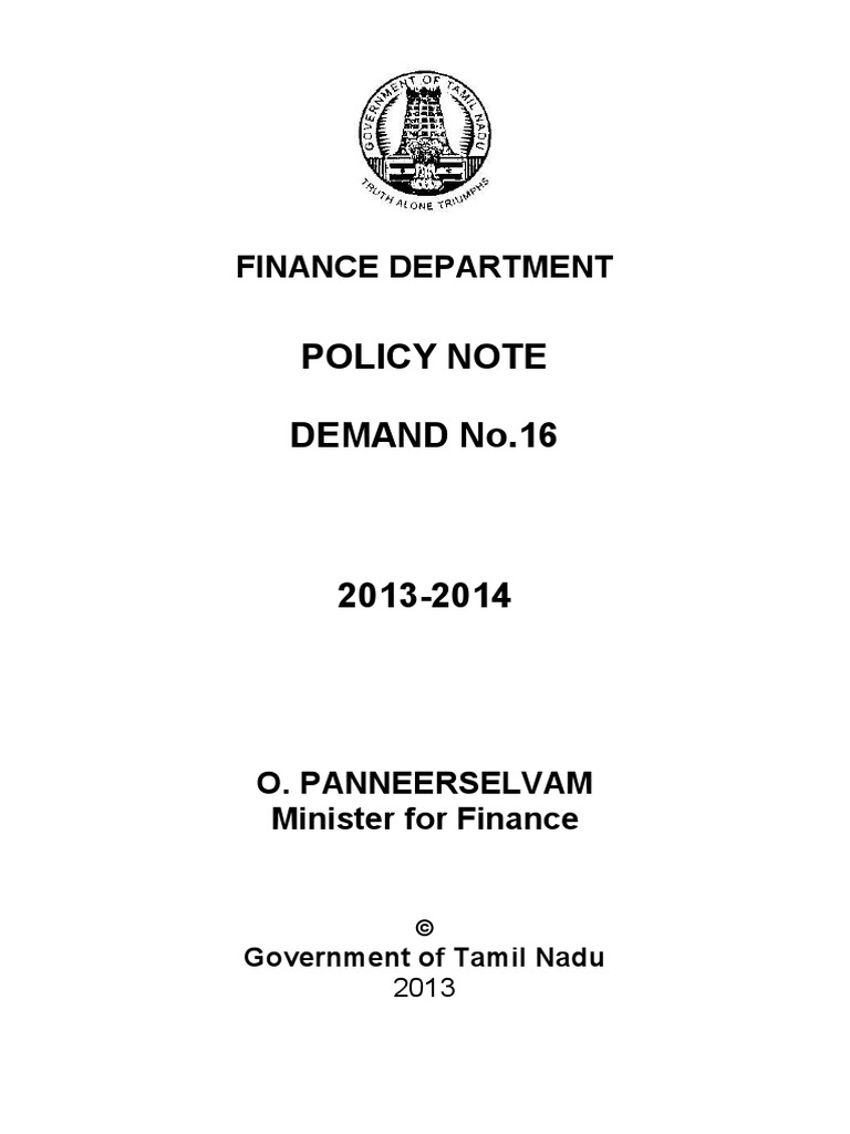 Policy Note DEMAND No.16: Finance Department | PDF | Audit | Pension