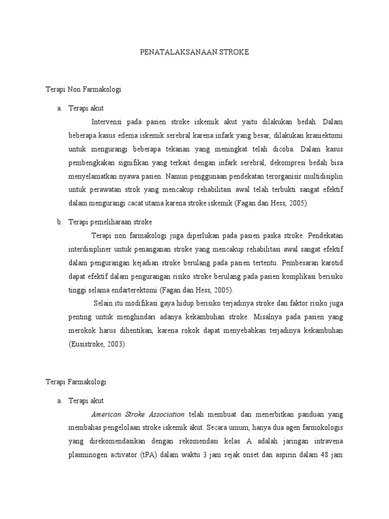 Penatalaksanaan Stroke | PDF