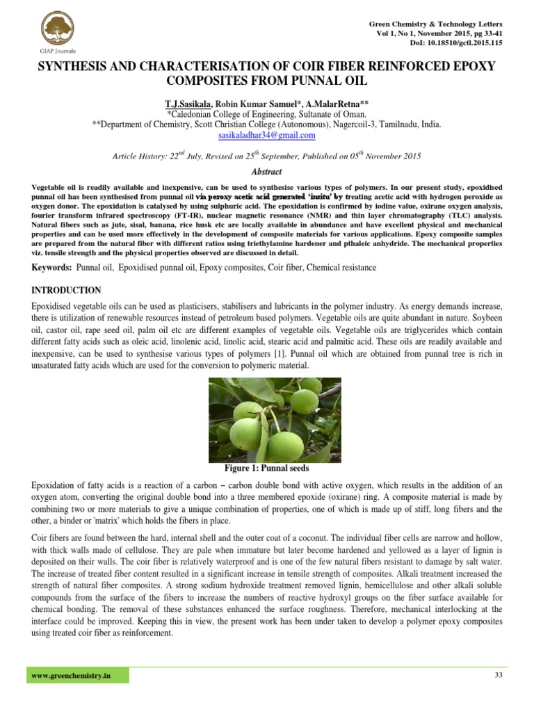 Punnal Oil-Based Epoxy Composites | PDF | Fatty Acid | Triglyceride