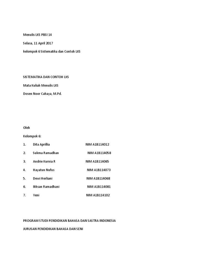 Contoh LKS | PDF