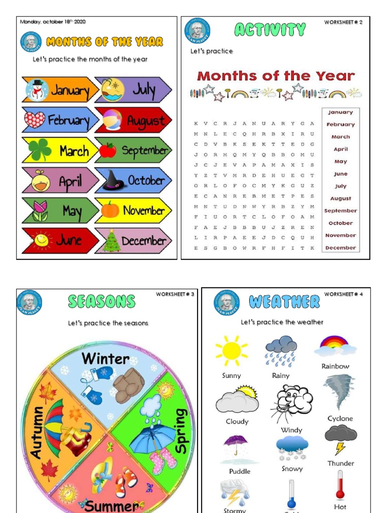 Practice Months, Seasons, and Weather | PDF