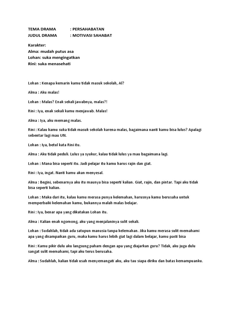 Uprak Indo Drama 3 Sahabat | PDF