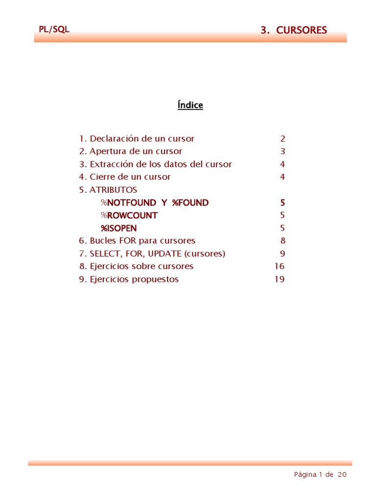 CURSORES | PDF | Pl / Sql | SQL