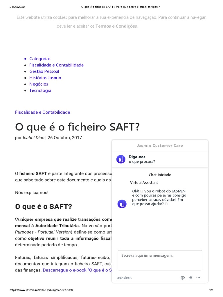 O Que É o Ficheiro SAFT - para Que Serve e Quais Os Tipos - PDF | PDF ...