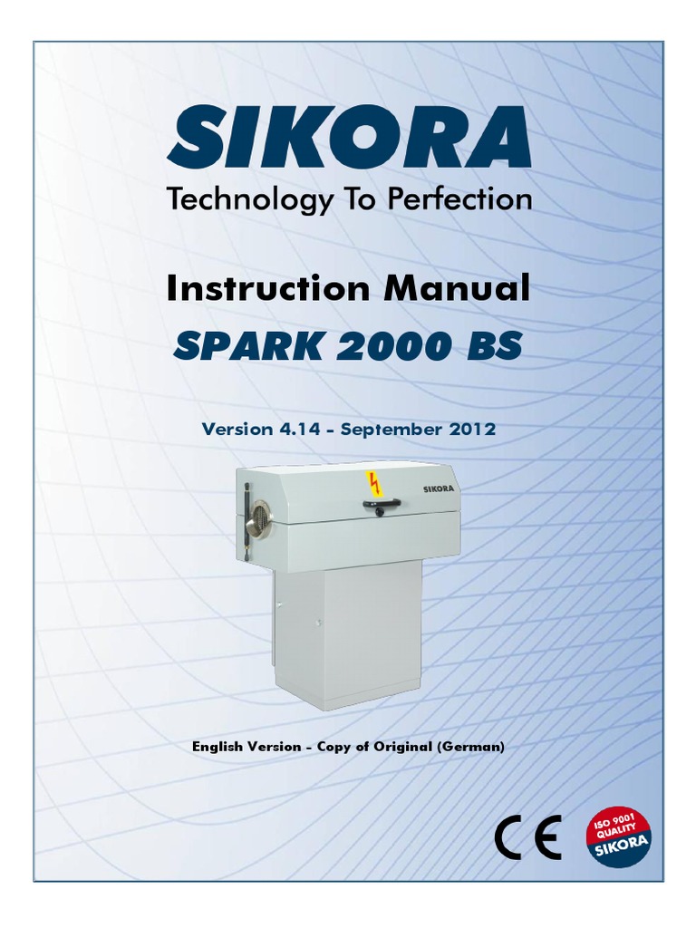 Spark 2000 BS: Instruction Manual | PDF | Electromagnetic Interference ...