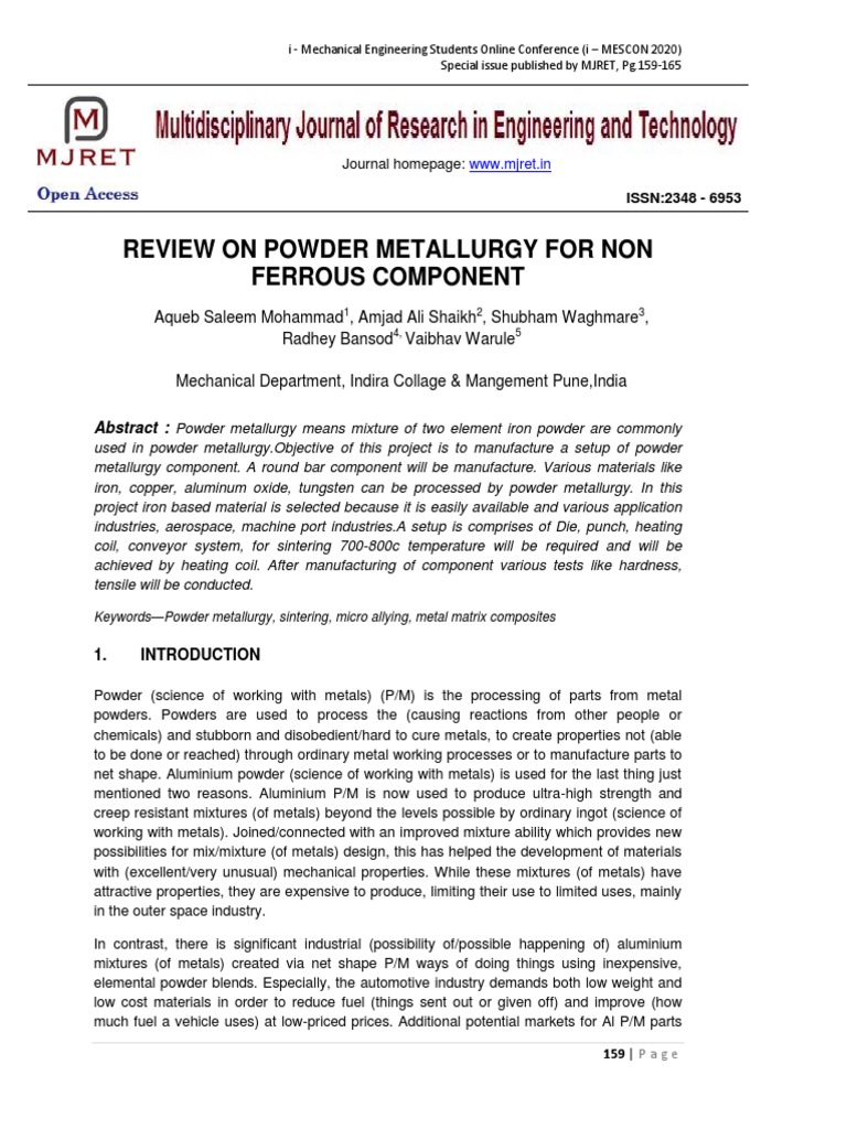Powder Metallurgy | PDF | Sintering | Composite Material