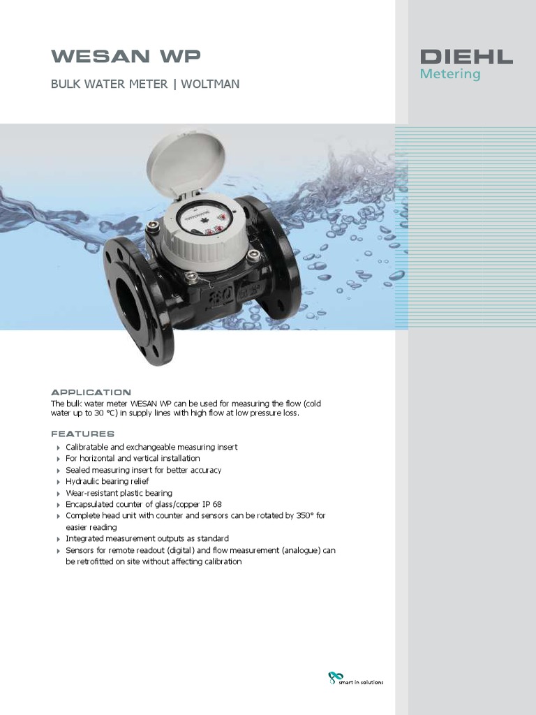 Wesan WP: Bulk Water Meter - Woltman | PDF | Flow Measurement ...