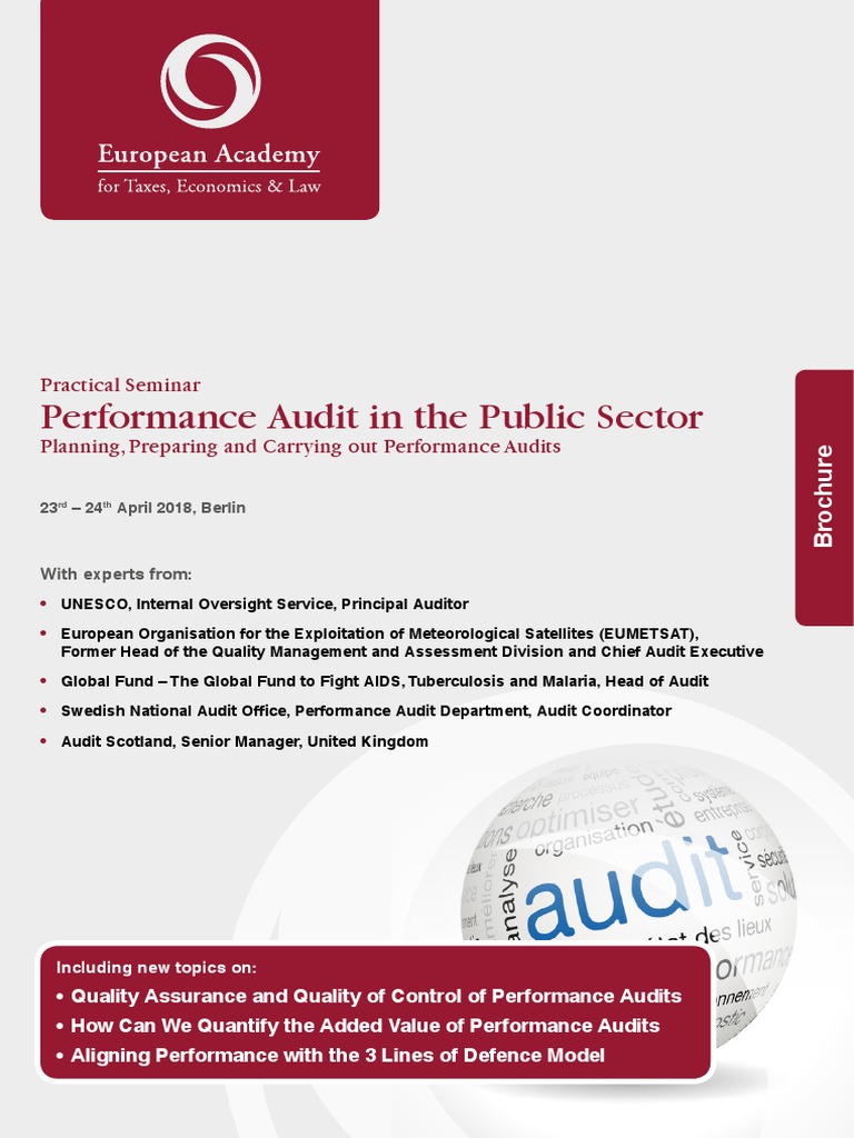 Performance Audit in The Public Sector S-1844-OM-SEO | PDF | Internal ...