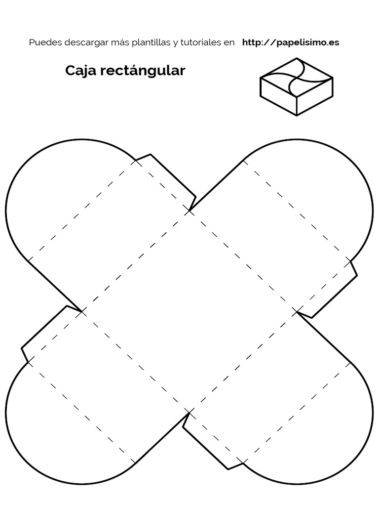 Plantilla Caja Forma Cuadrada Con Tapa PDF | PDF