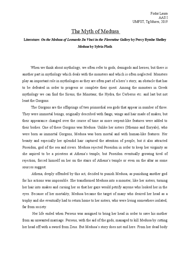 The Myth of Medusa | PDF | Medusa | Greek Mythology