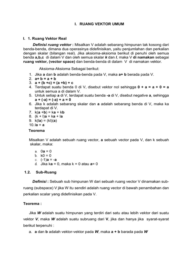 Ruang Vektor Umum | PDF