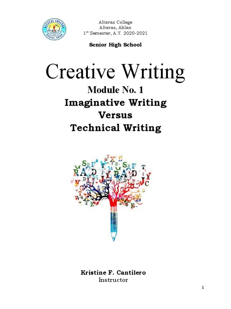 Creative Writing: Module No. 1 Imaginative Writing Versus Technical ...