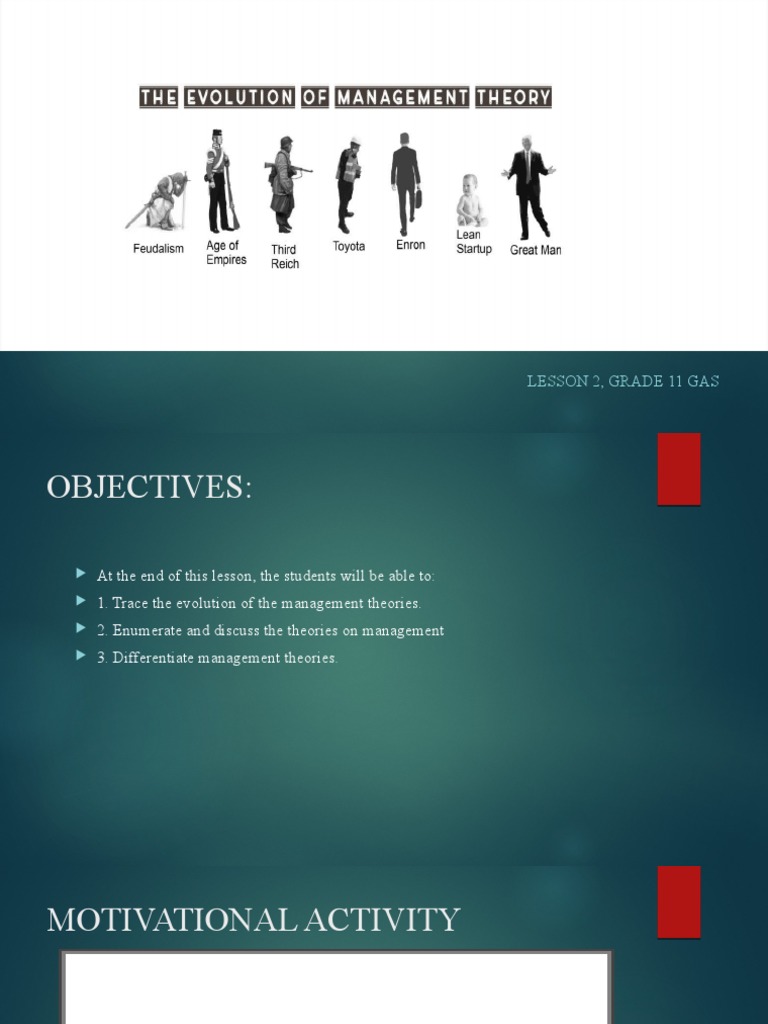 Lesson 2 - Evolution of Management Theories | PDF | Interpersonal ...