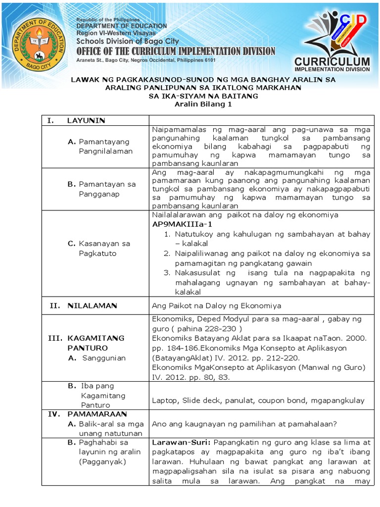 3rd Grading-Aralin 1 | PDF