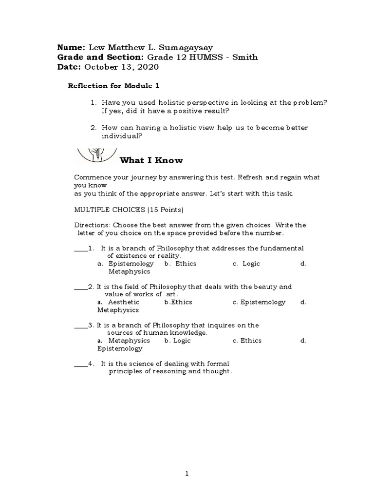 IPHP Module 2 PDF | PDF | Epistemology | Metaphysics
