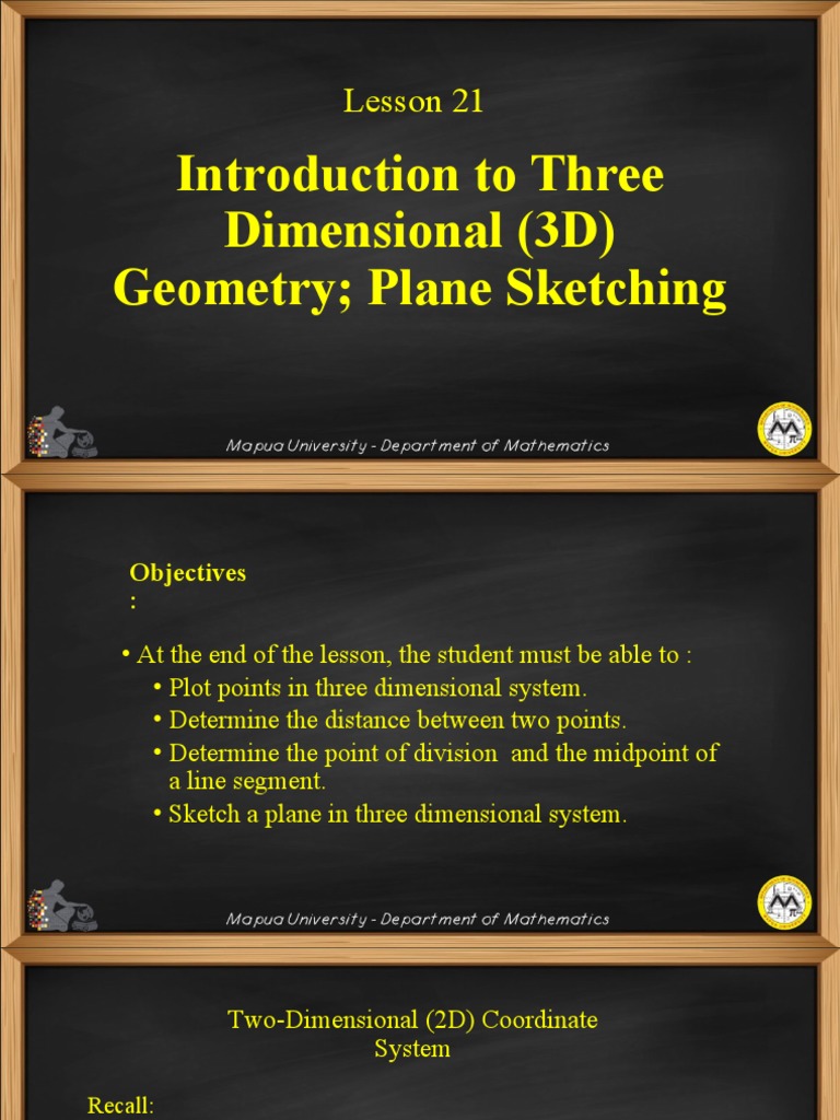 Introduction to 3D Geometry Concepts | PDF | Cartesian Coordinate ...
