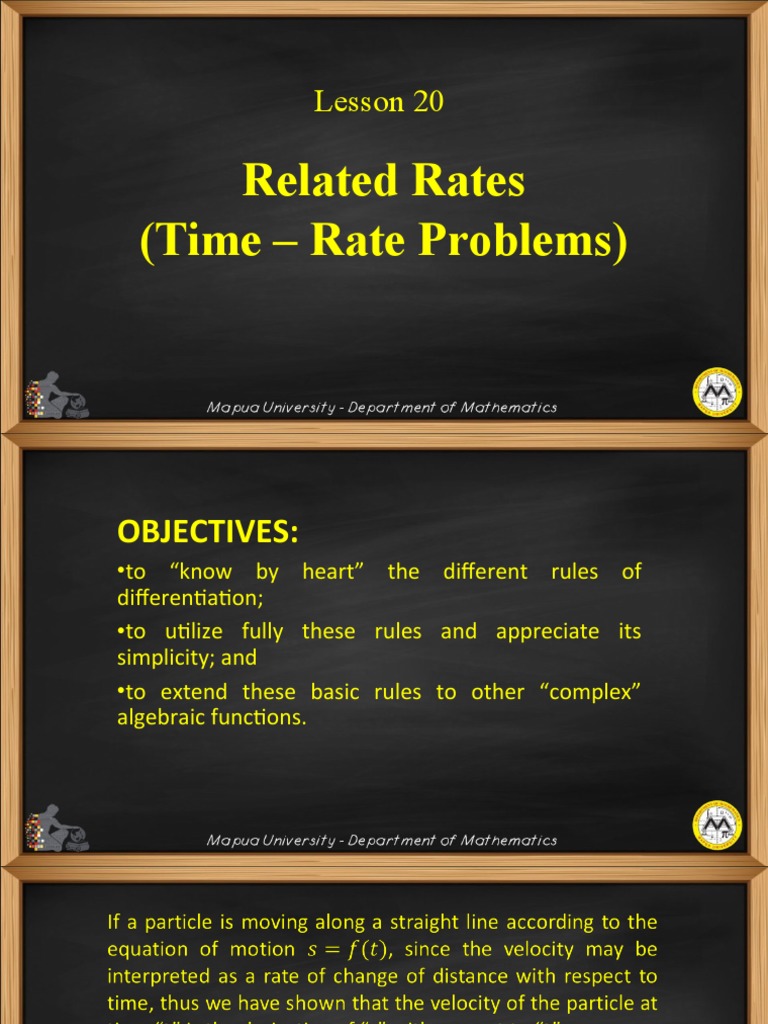 Calculus: Related Rates Guide | PDF | Variable (Mathematics) | Derivative