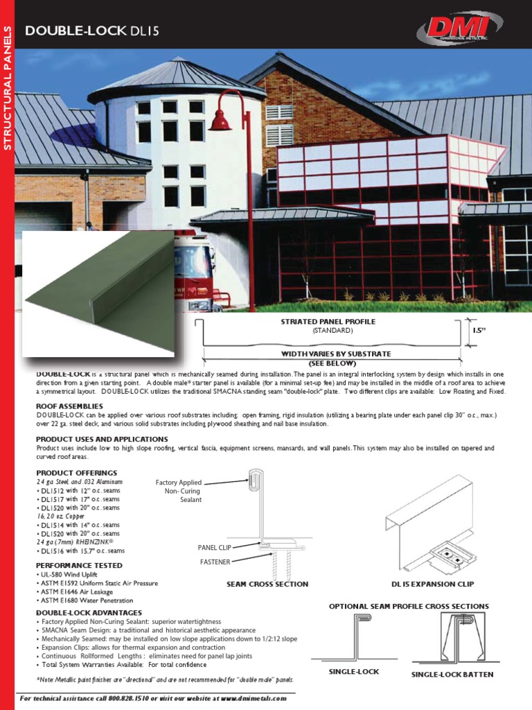 Double Lock DL15 | PDF | Roof | Framing (Construction)